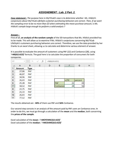 Lab 2 Assignement Data Analysis Assignement Lab 2 Part 2 Case