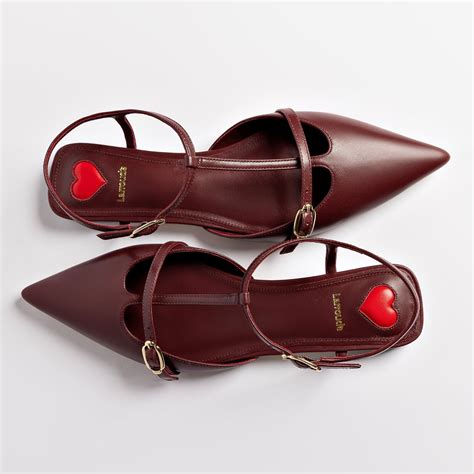 Grace Flat In Burgundy Leather 8 Burgundy Burgundy Leather