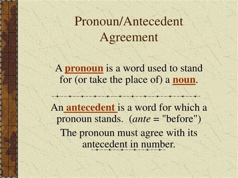 Ppt Pronounantecedent Agreement Powerpoint Presentation Free