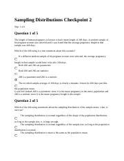 Sampling Distributions Checkpoint Docx Sampling Distributions Checkpoint Step Of