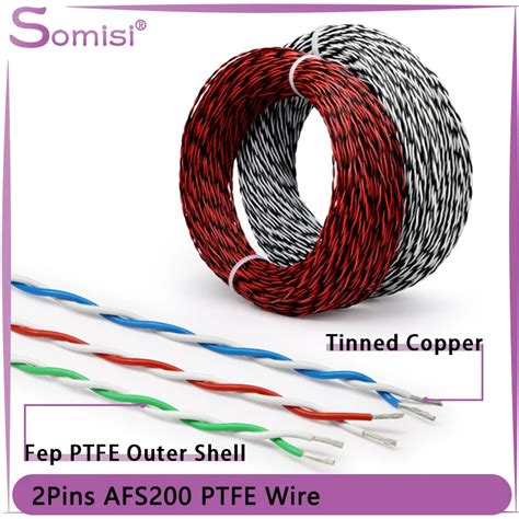2 5 10m Afs200 Ptfe Wire 2pins 26 25 24 22 20 18 17 15 13awg