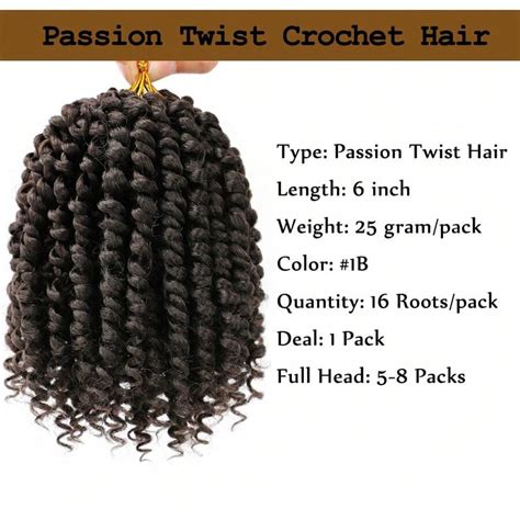 Passion Twist Crochet Hair 6 Inch Pre Twisted Short Crochet Passion