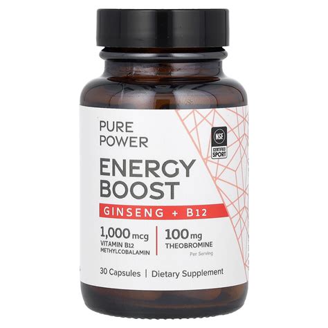 Dr Mercola Pure Power Energy Boost Ginseng B12 30 Capsules