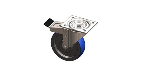 Wheel D125 Swivel With Brake 4 Holes Solidworks Tutorials Grabcad Tutorials