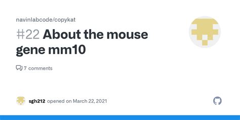 About The Mouse Gene Mm10 · Issue 22 · Navinlabcodecopykat · Github