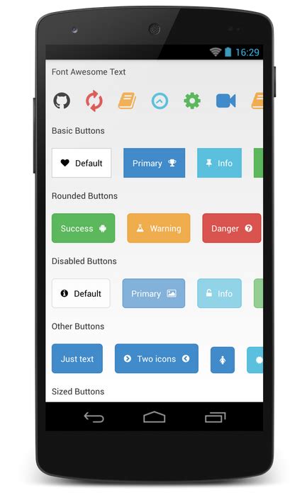 Android Bootstrap や Font Awesome などのuiパーツを使える「android Bootstrap」