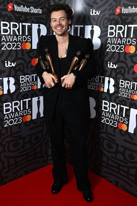 HS Candids On Twitter Harry With His Awards At The 2023 BRITs Press