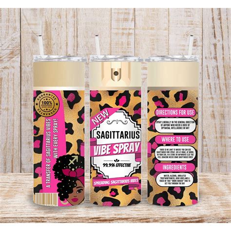 Digital Be Gone Sagittarius Zodiac Black Woman Star Sign Spray Bottle