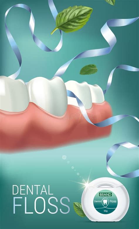 Tandzijdeadvertenties Vector 3d Illustratie Met Tandzijde Vector
