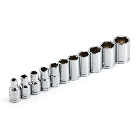 Powerbuilt 11 Piece 1 4 In Dr Sae 6 Pt Socket Set Allspace Shop