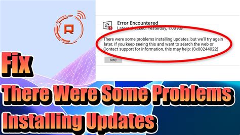 Fix There Were Some Problems Installing Updates Youtube