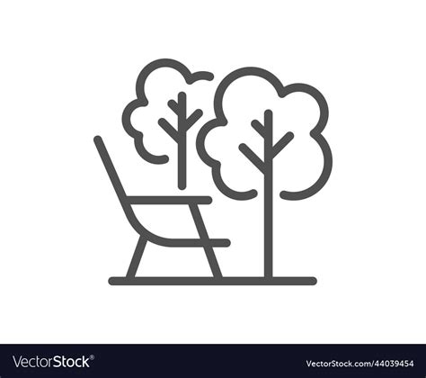 Deckchair Line Icon Chair Furniture Sign Vector Image