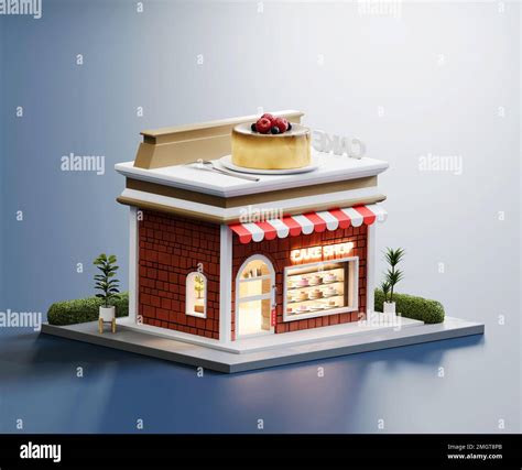 Isometric View Minimal Burger Restaurant Container Store Exterior Architecture 3d Rendering