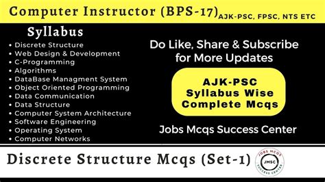 Discrete Structure Mcqs Computer Instructor Mcqs Set 1 Syllabus Wise Mcqs