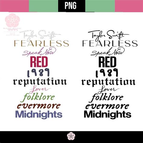 Bundle Taylor Albums Svg Swiftie Png Midnights Taylors Versi Inspire Uplift