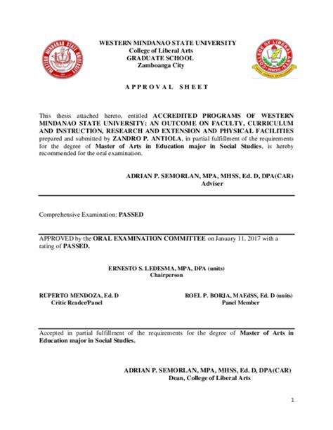 Pdf Accredited Programs Of Western Mindanao State University