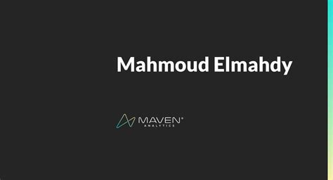 mahmoud elmahdy s data analytics profile maven analytics