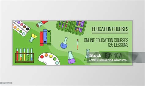 Konsep Spanduk Kursus Pendidikan Vektor Ilustrasi Modern Untuk Desain