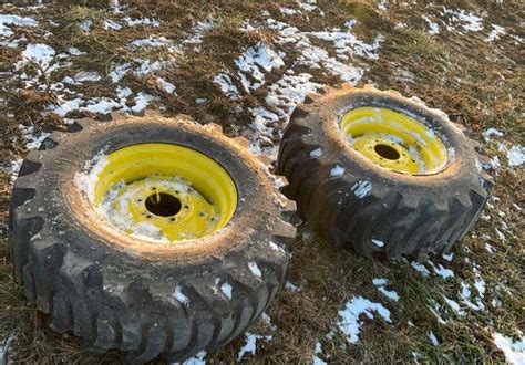 14 X 175 Compact Tractor Tires W Beet Juice Ballast On 6 Bolt Rim