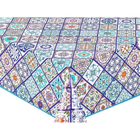 Nappe Rectangulaire En Toile Cirée Pvc Facile À Nettoyer X Cm N Cdiscount Maison
