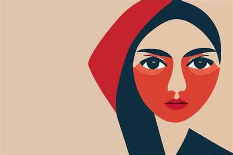 Abstração De Uma Menina Rebelde Iraniana Vestindo Um Hijab Protestos No