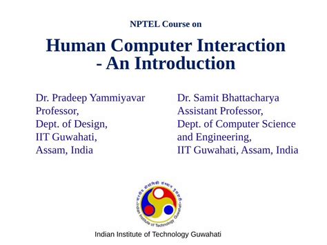 Pdf Nptel Course On Human Computer Interaction An Introduction