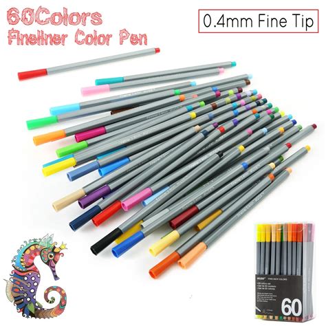 60 Colorsset 04 Mm Fine Liner Gel Pens Sketch Drawing Color Pen Art