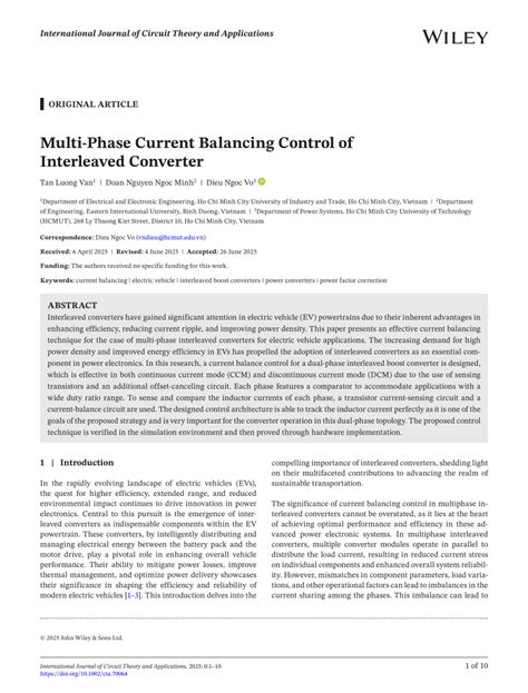 Multi‐phase Current Balancing Control Of Interleaved Converter