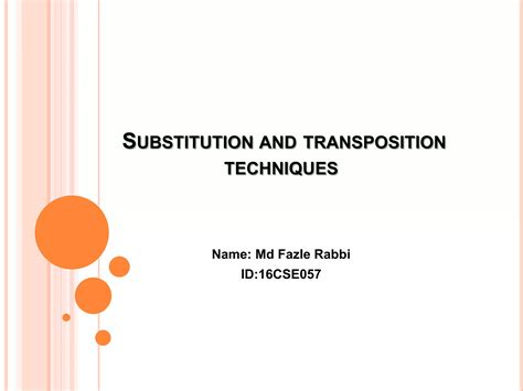 Topic1 Substitution Transposition Techniques Pptx