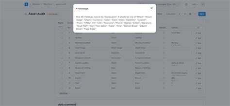 why a field can t be of type geolocation in a web form frappe