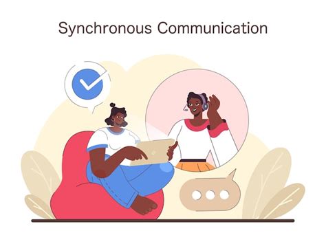 Premium Vector Synchronous Communication Set Digital Team Interaction
