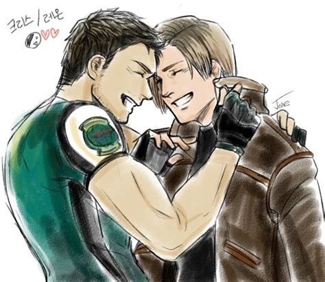 Chris Redfield And Leon S Kennedy Resident Evil And 3 More Drawn By