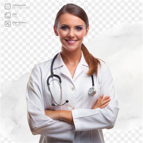 A Woman In A White Lab Coat Is Smiling And Holding A Stethoscope