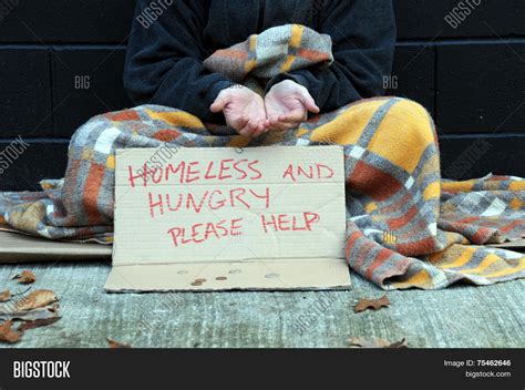 Homeless Man Begging Image Photo Free Trial Bigstock