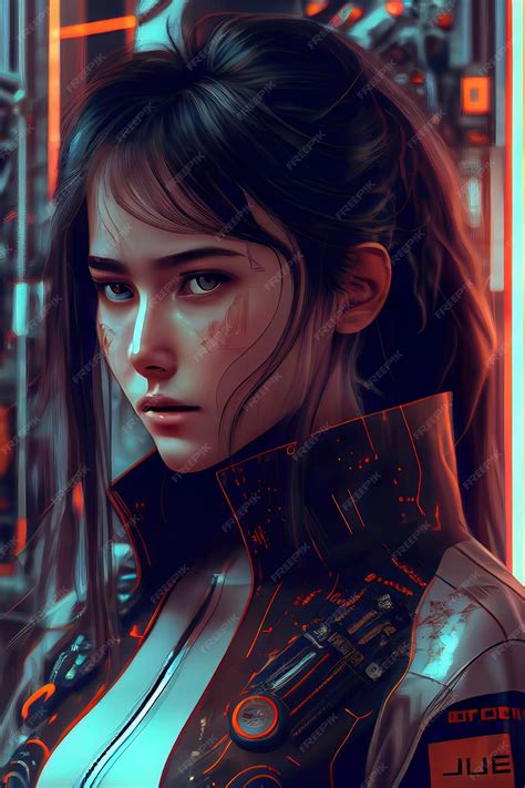 Premium Photo Woman Transformed Into Robot Eyes Close Up Skull To