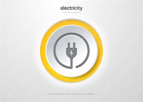 3d 전력 충전 충전 배터리 에너지 끄기 푸시 아이콘 앱 Ui의 번개 기호입니다 프리미엄 벡터