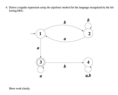 solved 4 derive a regular expression using the algebraic