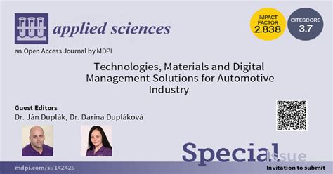 Steph Ke On Linkedin Specialissue Mdpiapplsci Technologies Materials Digital Management