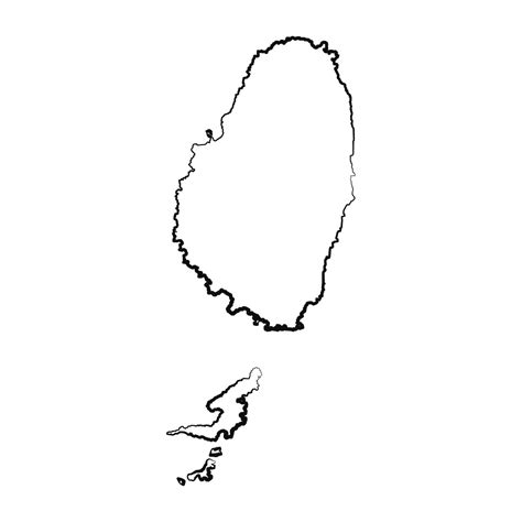 Hand Drawn Lined Saint Vincent Simple Map Drawing Vector Art