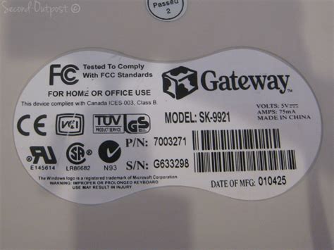 Gateway 101 Keys Keyboard Used In Good Working Condition