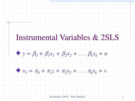 ppt instrumental variables and 2sls powerpoint presentation free
