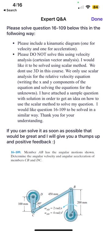 Answered Member AB Has The Angular Motions Shown Determine The Angular Velocity And