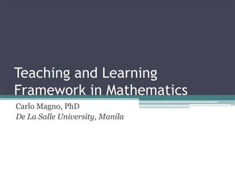 Learning Theories In Mathematics Ppt