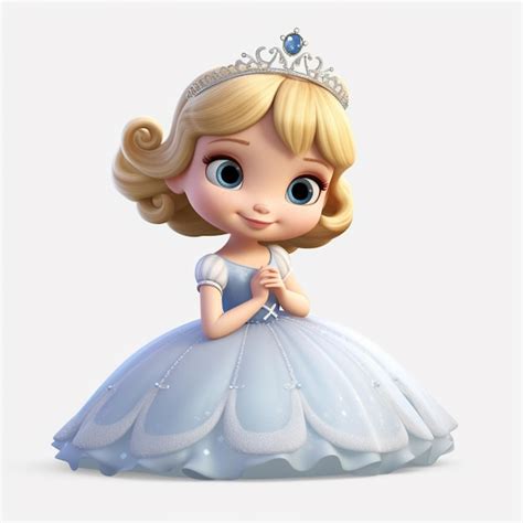 Premium Ai Image A Close Up Of A Cartoon Princess In A Blue Dress