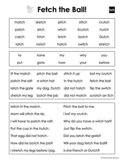 Trigraph Tch Decodable Passages Readers Fluency Tracker Orton Gillingham