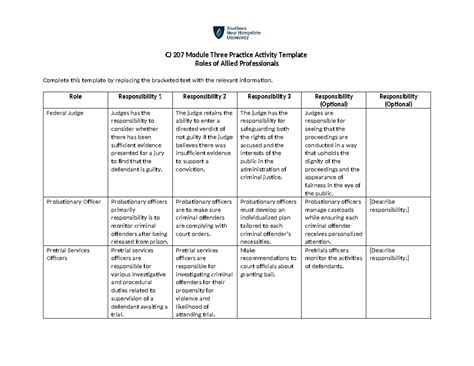CJ 207 Practice Activity 3 1 Template CJ 207 Module Three Practice