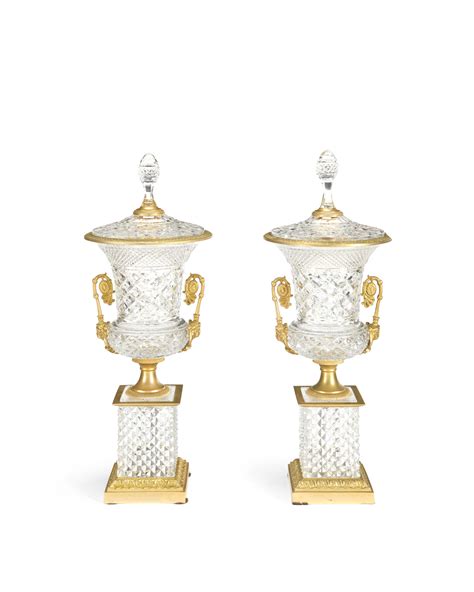 Bonhams A Pair Of 20th Century Gilt Brass Mounted Cut Glass Garniture