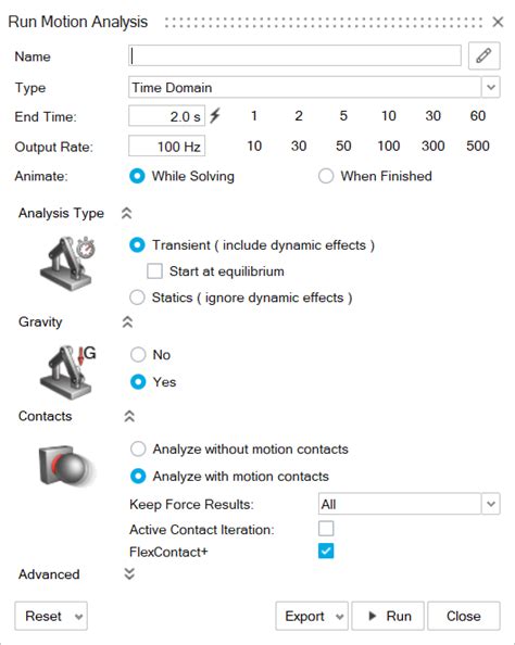 Export Motion Results