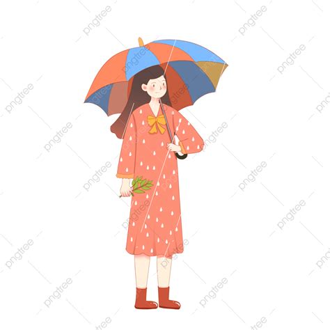 빗속에서 우산을 든 소녀 일러스트 구 유 우산을 쓰다 비 Png 일러스트 및 Psd 이미지 무료 다운로드 Pngtree