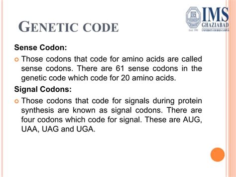 Genetic Code Microbiology Molecular Biology Ppt